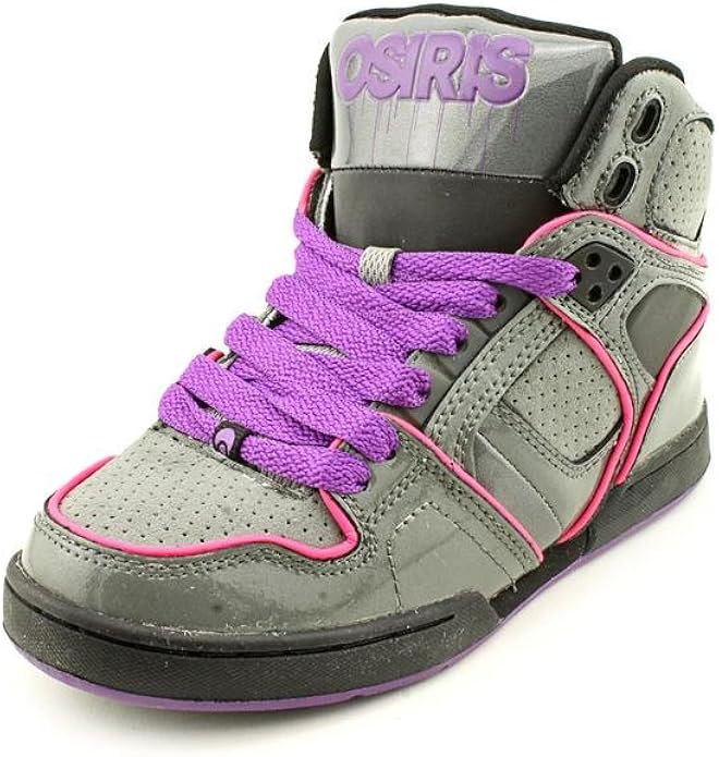 Osiris NYC 83 Youth Girls Gray Patent Leather Skate Shoes Size 5.5 UK ...
