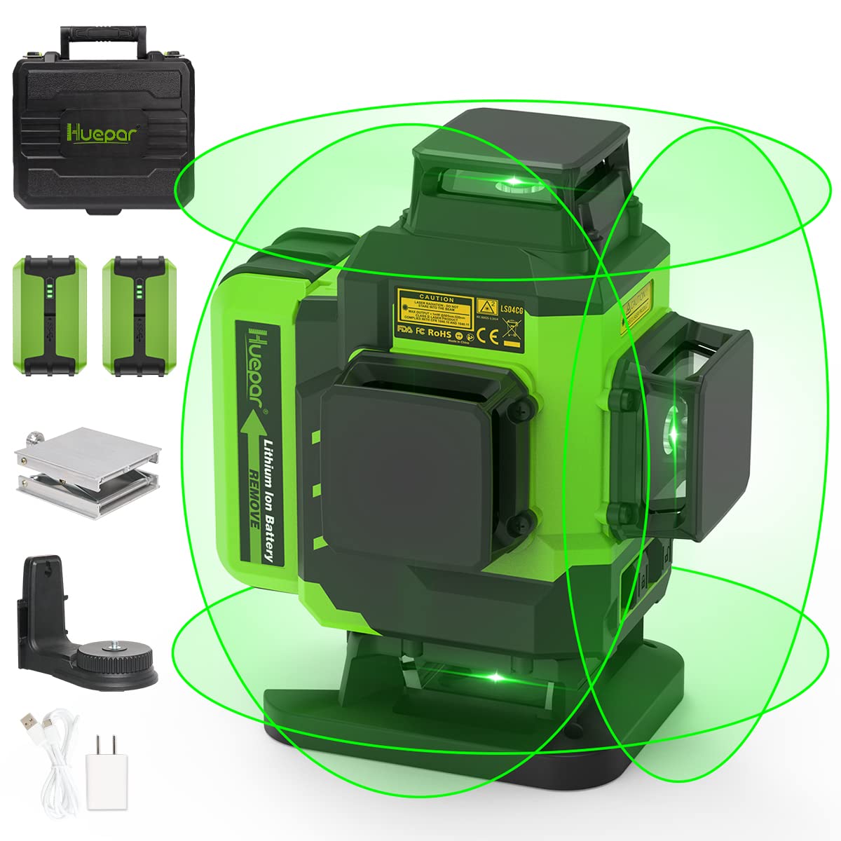 Mua Huepar 4x360 Laser Level Self-leveling 16 Lines Green Beam 4D Cross Line Tiling Floor Tool-2 ...