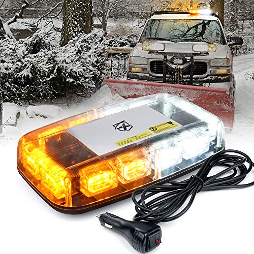 Xprite 12" Rooftop Strobe Beacon Light, White Amber LED Emergency ...