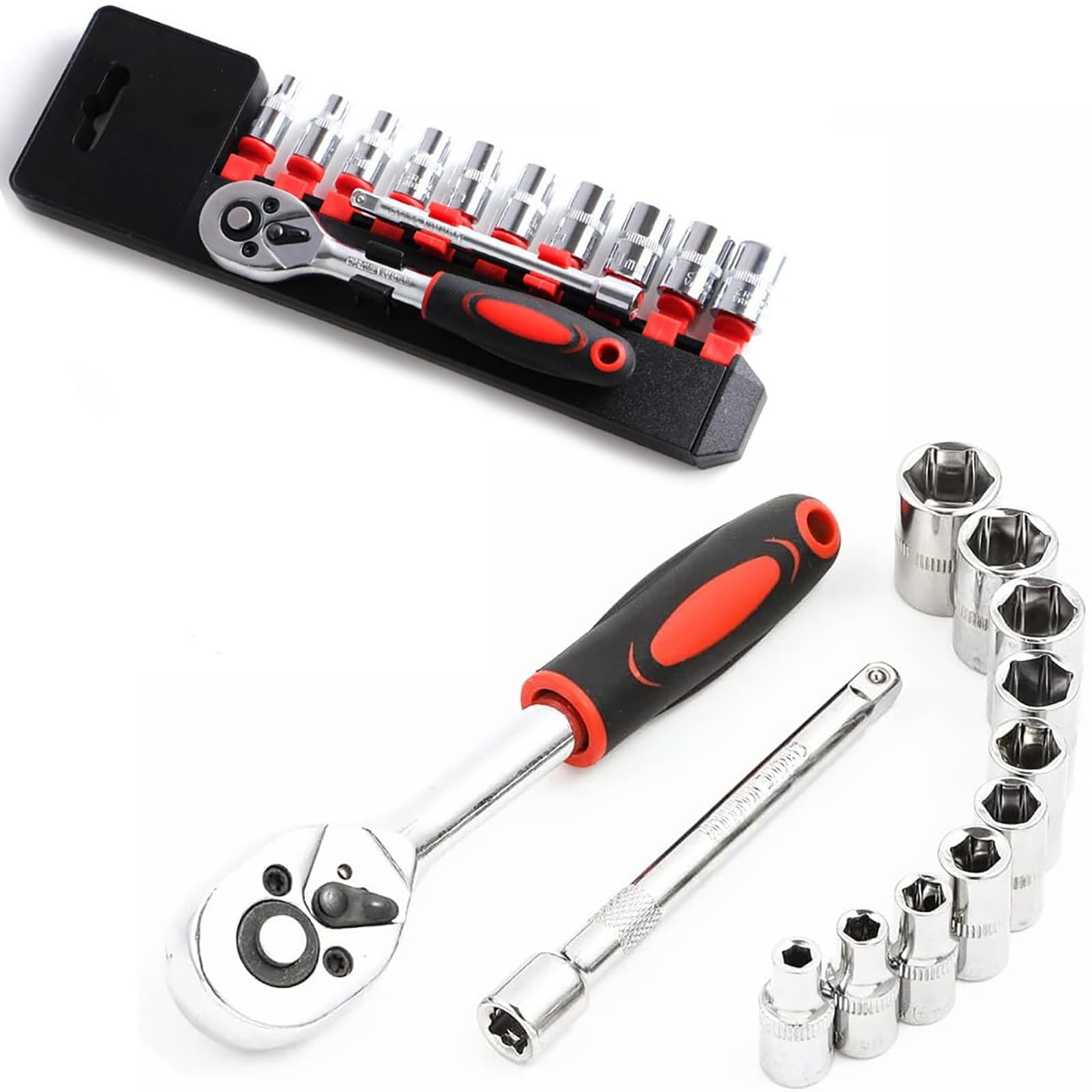 Mua LSLANSOON 1/4” Ratchet Socket Wrench Set, Mechanic Tool Kit and ...