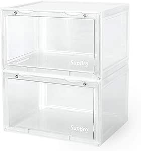 SupBro Collection Crate - Easy Access Storage Shoes Box -Plastic ...