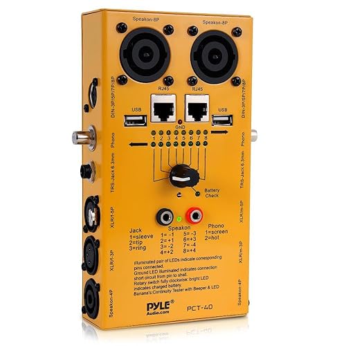 12-Plug Pro Audio Cable Tester - 12-in-1 Line Finder, Continuity ...