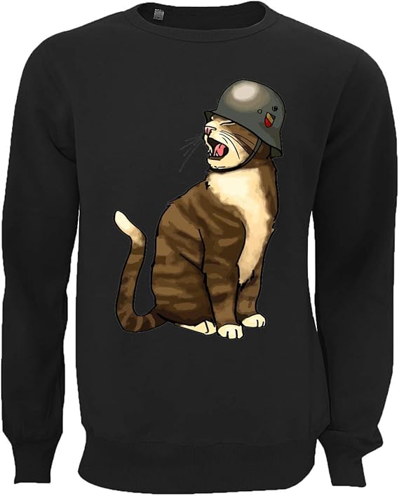 Atprints German Soldier Cat Funny Helmet Graphic Unisex Sweater: Amazon ...
