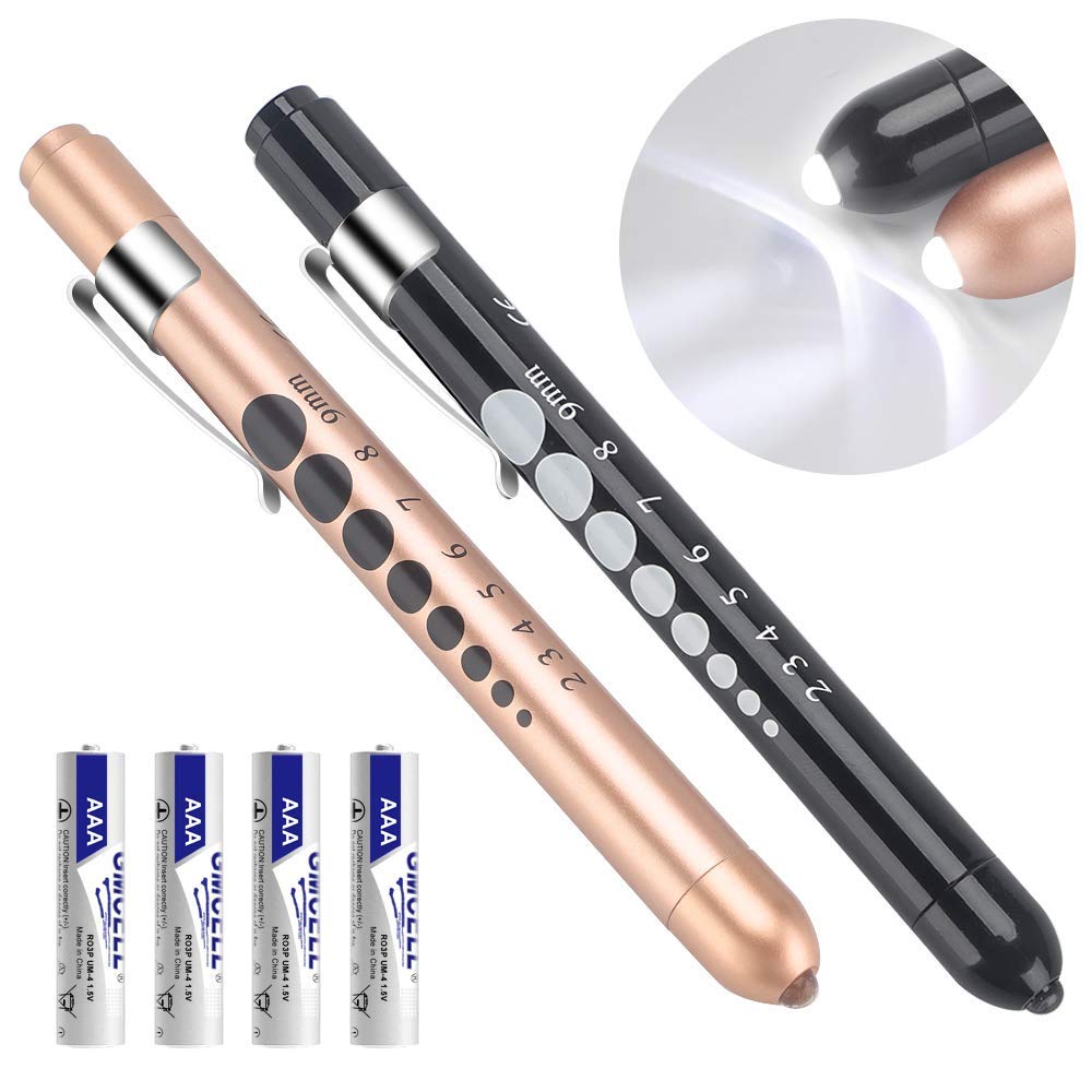 Diagnostic Medical Pen Torch Penlight(2 Packs), CAVN Reusable LED ...