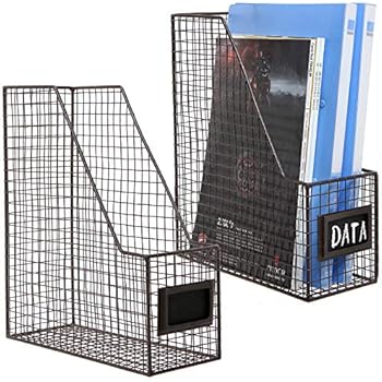 Amazon.com: Brown Mesh Wire Metal Magazine Rack/Mail Holder/Document ...