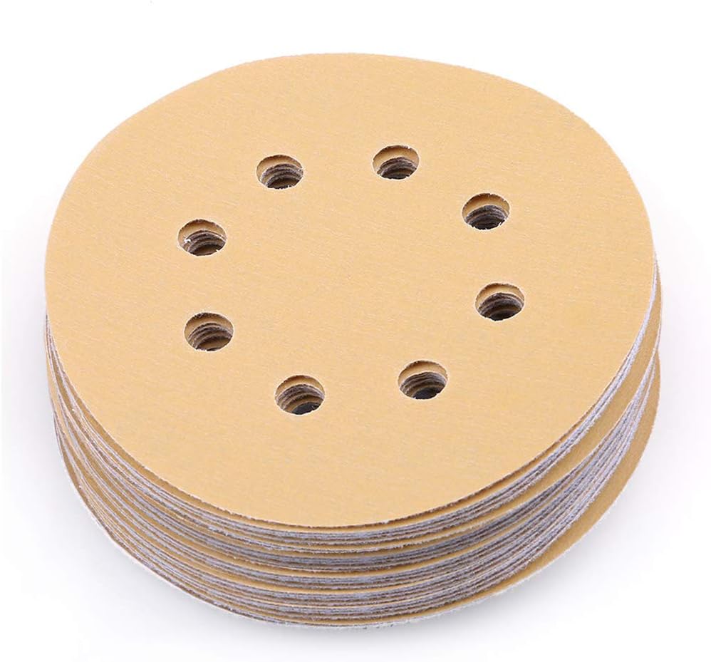 Sanding Disc, 5 Inch 8 Hole 400 Grit Hook and Loop Sandpaper, Random ...