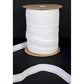The Bead Shop 25mm (1 inch) Pencil Pleat Curtain Header Tape - White ...