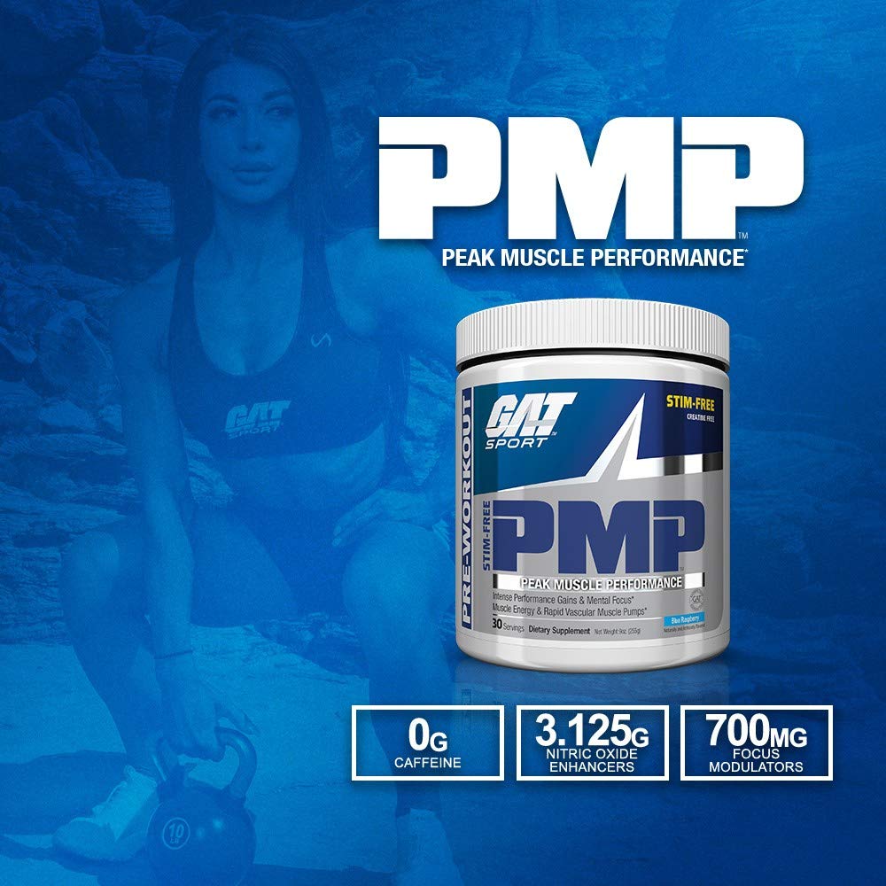 GAT Sport PMP Peak Muscle Performance, Stimulant Free, Creatine Free ...