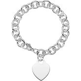 Amazon.com: Amoro Polished 925 Sterling Silver Charm Bracelet 8 ...