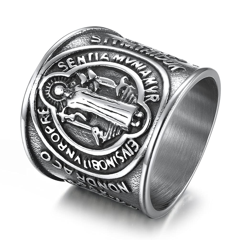 Mua WOYNJI Men's Stainless Steel St Benedict Exorcism Ring Catholic ...