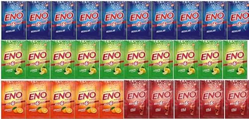 Eno Fruit Salt Antacid- 5g Sachets- Variety Pack - Regular x 10, Lemon ...
