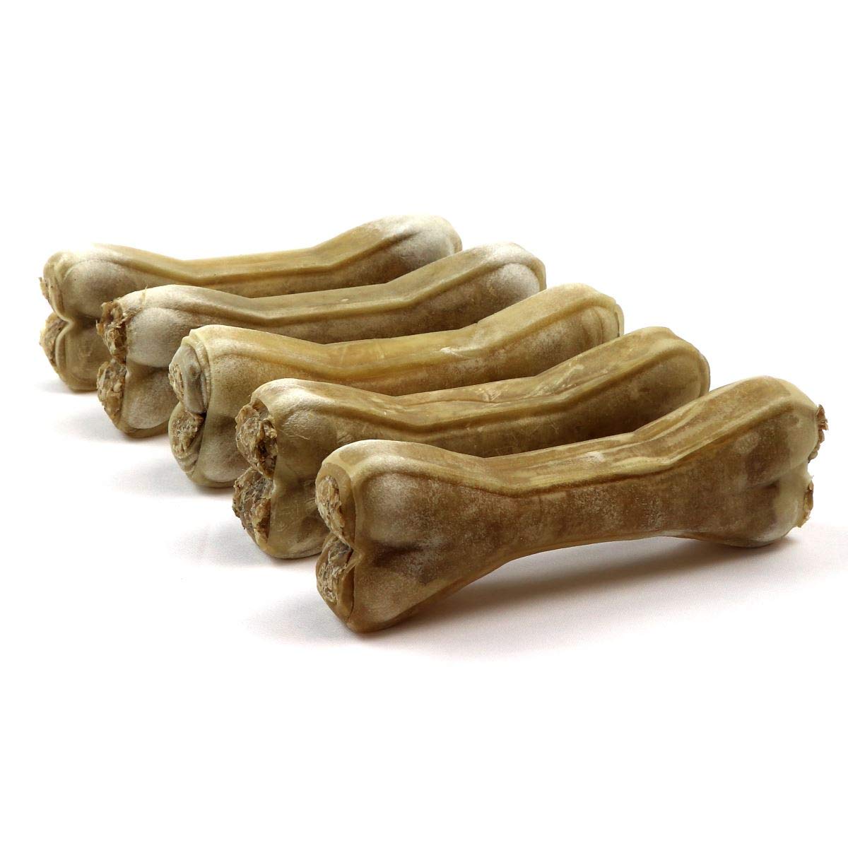 DOGBOSS 100% Natur Kauknochen Hundeknochen, Rinderhaut mit Lamm, 5 ...