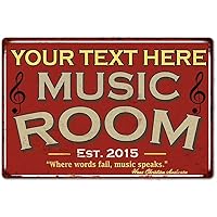 Amazon.com: Personalized Music Room Sign Red Signs Vintage Tin Wall Art ...