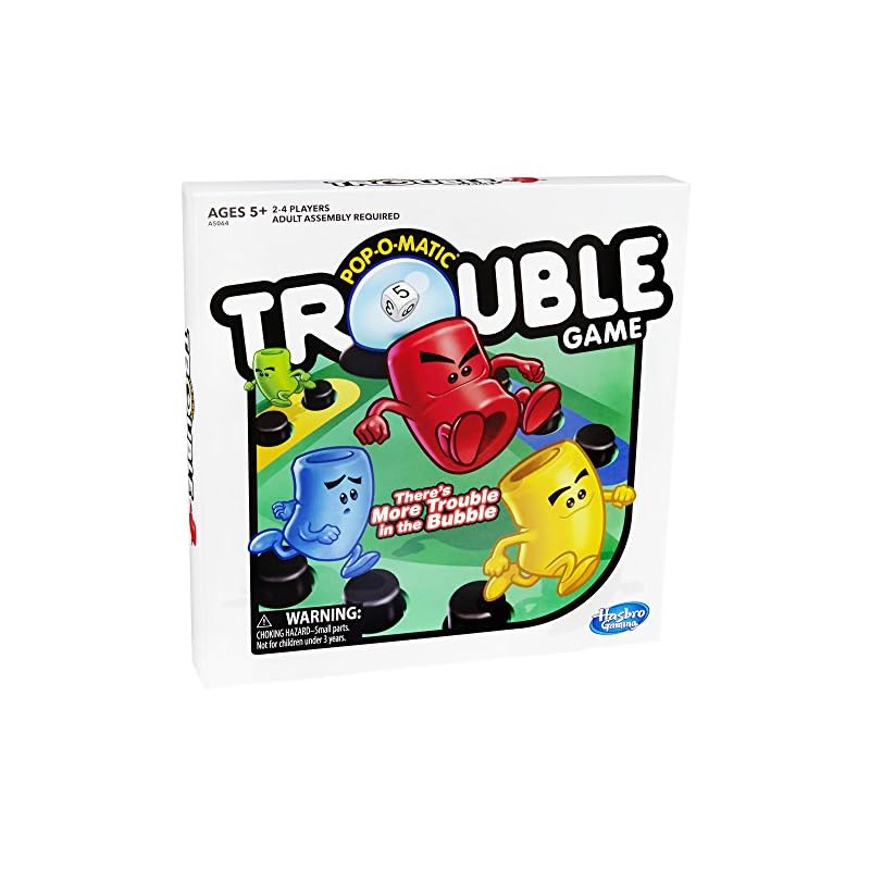 Hasbro Gaming Trouble Board Game for Kids Ages 5 and Up 2-4 Players ...
