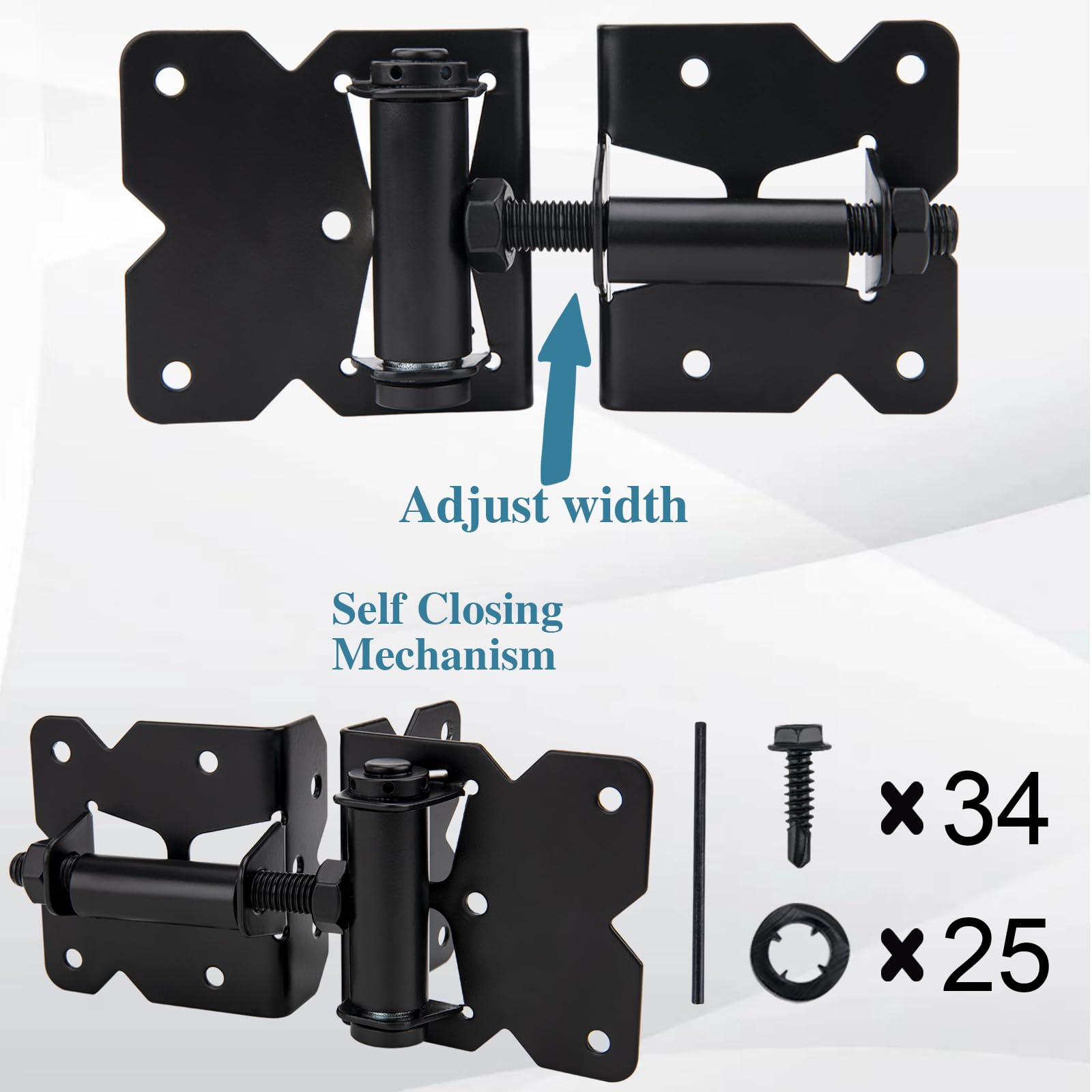 Self Locking Gate Latch And Gate Hinges Set Heavy Duty Hardware Hinges ...