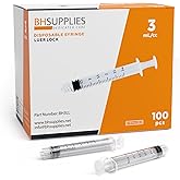 Amazon.com: BH Supplies 3ml Luer Slip Tip Syringe - with Caps - (No Needle) - Sterile ...