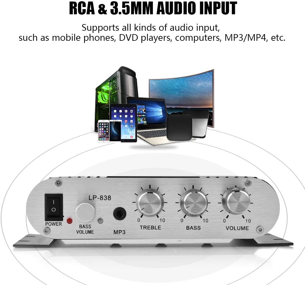 Queen.Y Mini HiFi 2.1 Stereo Bass Auto Car Home Audio Power Amplifier ...