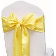 Amazon.com: ZSJFMF Pack of 50 Satin Yellow Chair Sashes Bows 7 X 108 ...