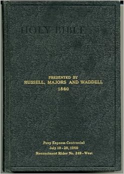 Holy Bible Pony Express Centennial 1860-1960: Amazon.com: Books