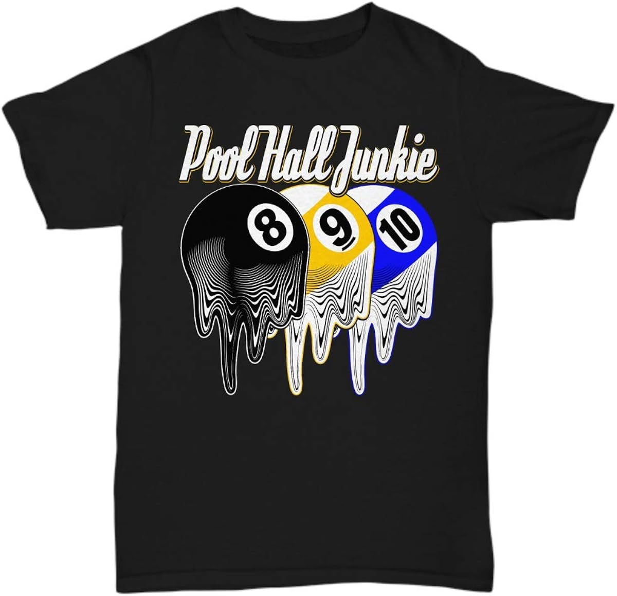 Amazon.com: Billiards T Shirt Tee - Pool Hall Junkie - Gift Idea 8 9 10 ...