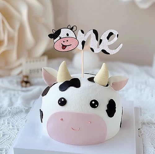 Sodasos Cow First Birthday Cake Topper,1st Birthday Cake Topper,Cow ...