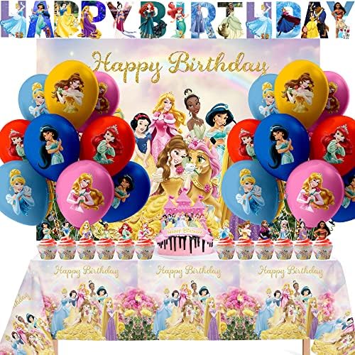 Nelton Party Supplies For Princess Includes Cake Topper, 24 Cupcake ...