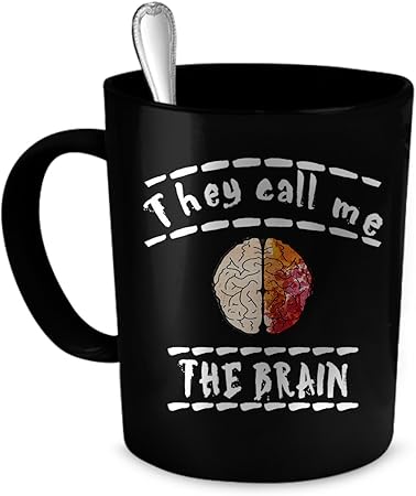 Amazon.com: Brain Coffee Mug. Brain funny gift. 11 oz. black: Kitchen ...