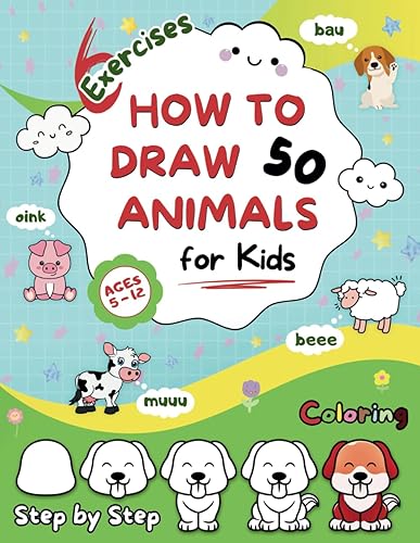 How to Draw Animals for Kids: 6 Exercises Including 4 Simple Step-by ...