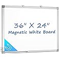 Amazon.com : Magnetic White Board 36 x 24 Dry Erase Board Wall Mounted ...