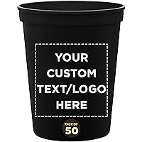 Amazon.com: Custom Disposable Plastic Cups 12 oz. Set of 50 ...