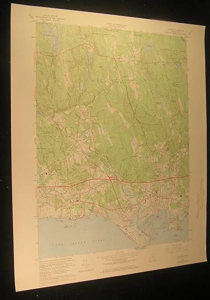 Clinton Connecticut Madison Kelseytown 1971 vintage USGS original Topo ...