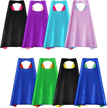 Amazon.com: Aimike Superhero Capes, Party Dress Up Cape, Reversible ...