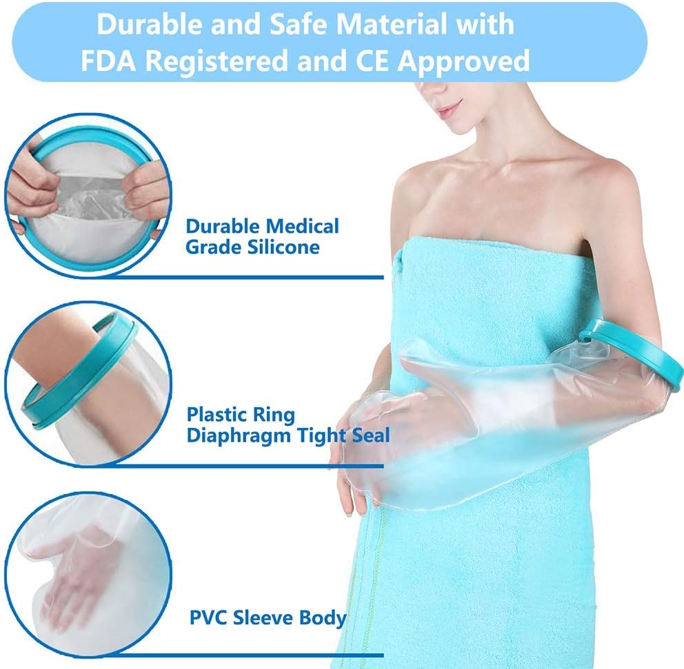 Fasola Cast Cover Arm Waterproof for Shower, Adult Plaster Hand Sleeve ...
