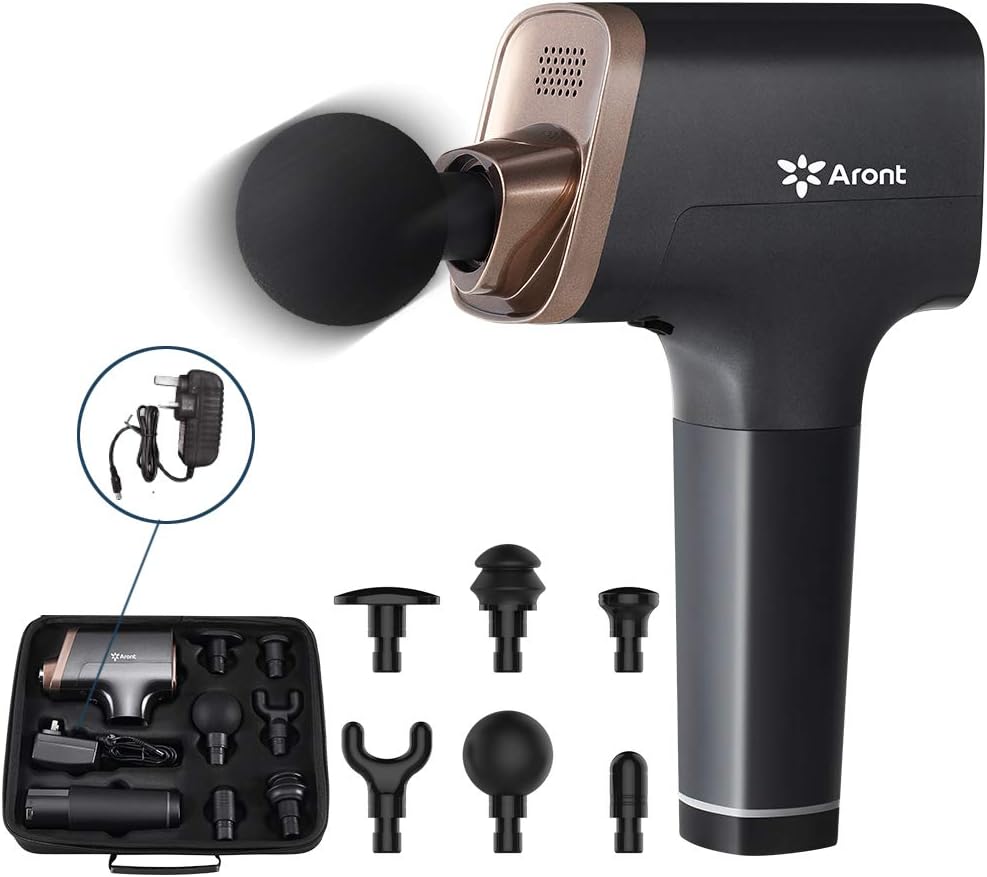 Aront Wireless Massage Gun Deep Tissue – Percussion Muscle Massager Gun ...