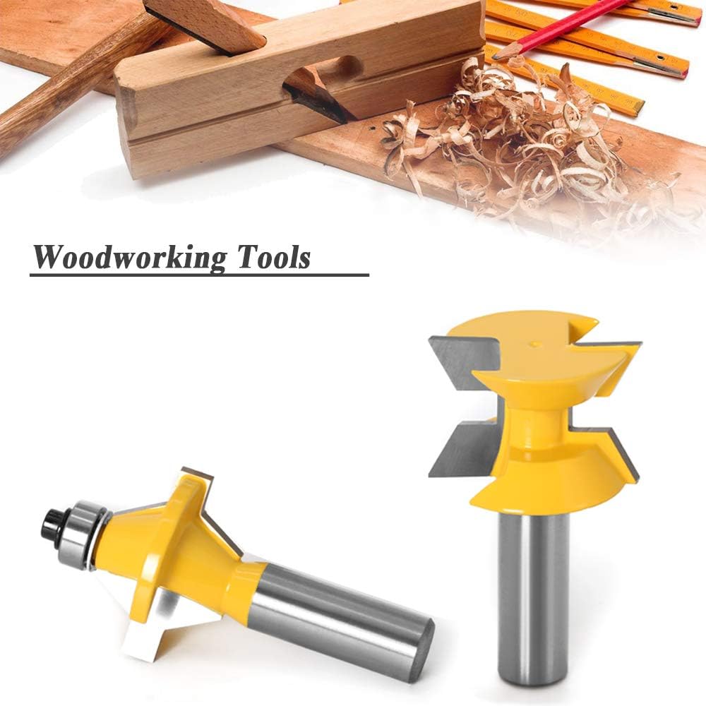 Mesee 120 Degree Matched Tongue and Groove Router Bit Set with Edge ...