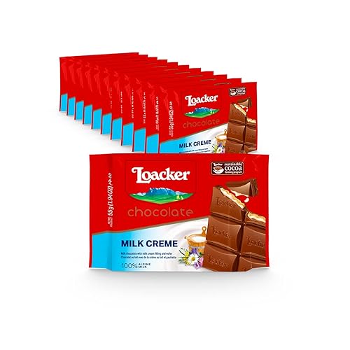 Loacker Milk Chocolate Bar with Milk Cream Filling and Crispy Wafer - A ...