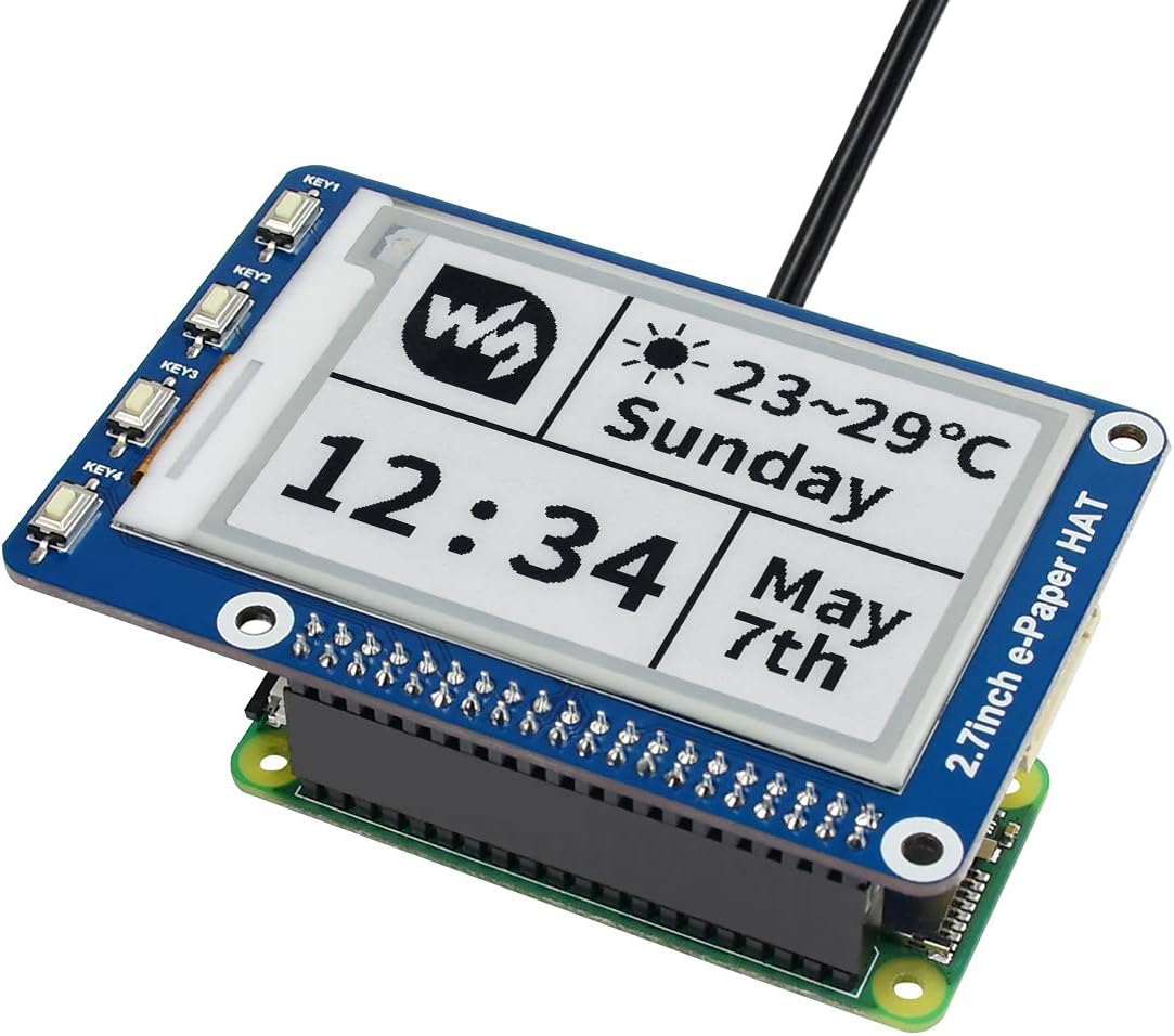 Waveshare 2.7 Inch E-Paper Display HAT Module Kit 264×176 Resolution 3.3v/5v E-ink Electronic ...
