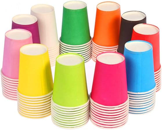 ULTNICE 100pcs Paper Disposable Cups Hot Cold Beverage Drinking Cup DIY ...