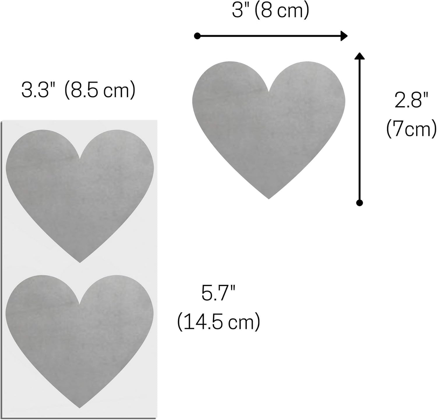 Pack of 50, Heart Scratch Off Sticker – 8 x 7cm, Gold – BigaMart