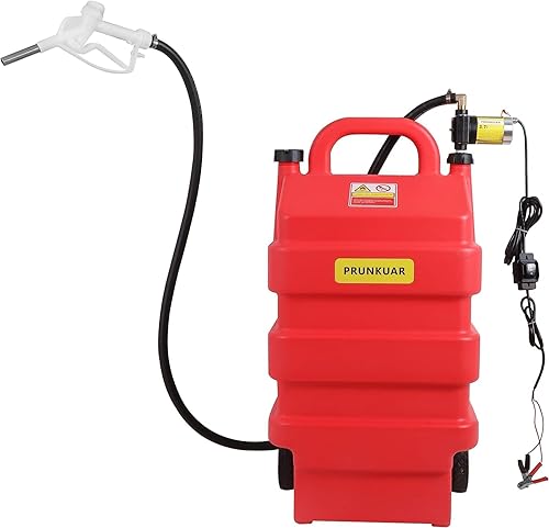 16 Gallon Portable Fuel Caddy Tank with 12V DC Automatic Gasoline Fuel ...