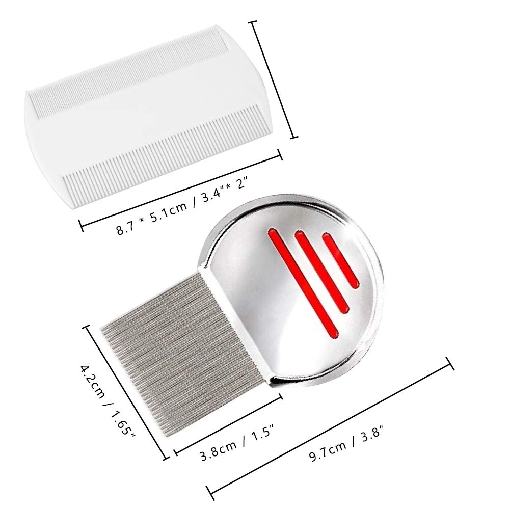 6 PCS Lice Combs, Hair Nit Comb Double Sided Comb Metal Teeth Comb ...