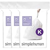 Amazon.com: simplehuman Code J Custom Fit Drawstring Trash Bags in ...
