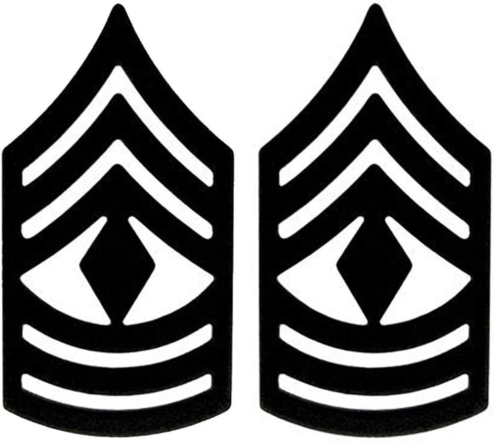 Amazon.com: 1SG First Sergeant Rank Pin Black Pin-On - Pair: Clothing