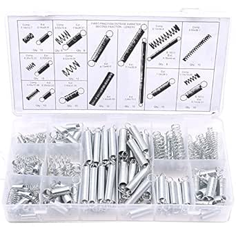 Glarks 200Pcs Zinc Plated Extension and Compression Industry Spring ...