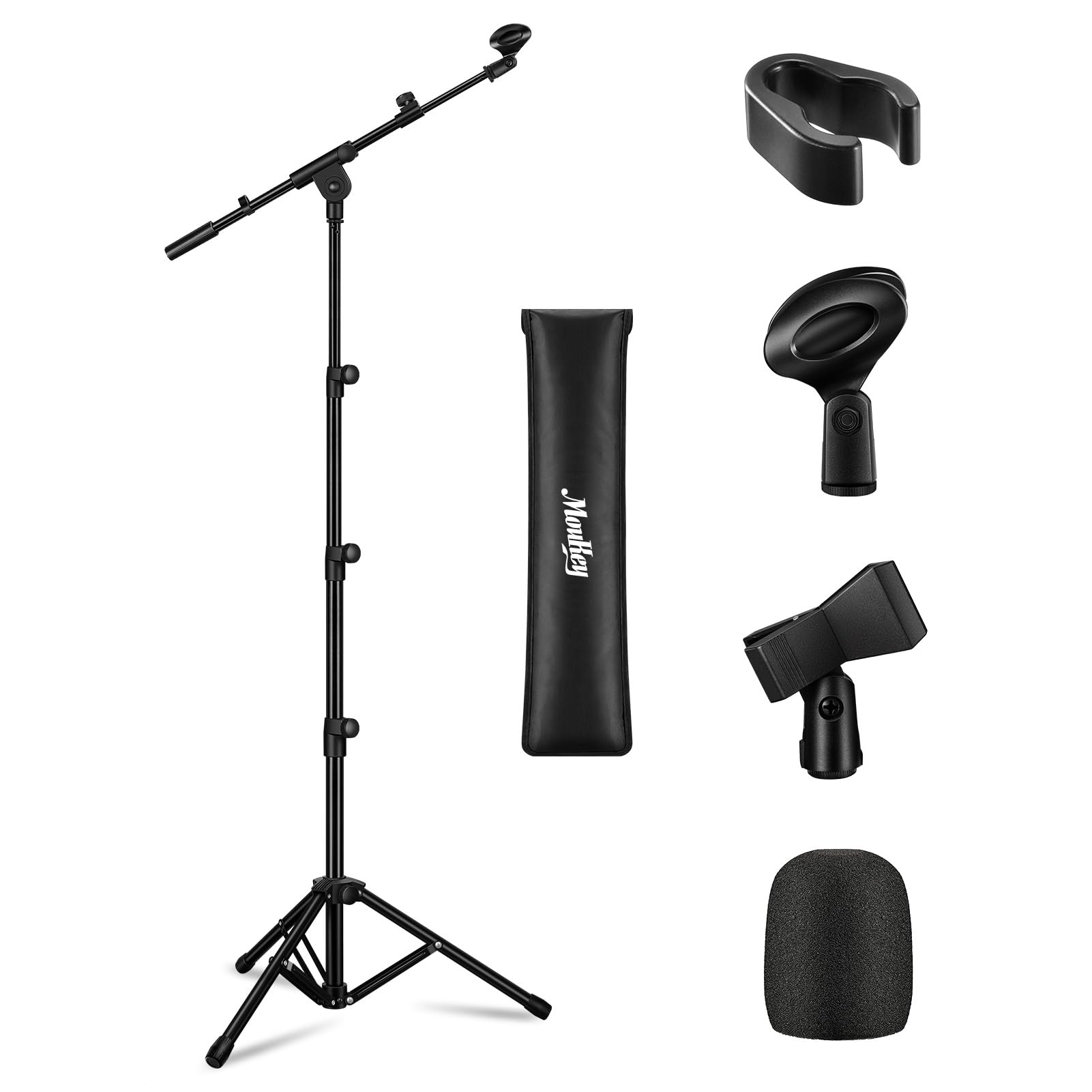 Mua Moukey Tripod Microphone Stand Boom Mic Stand, Adjustable Boom Arm ...