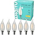 AMDTU LED Frosted Candelabra Light Bulbs, 40 watt Type B Soft White 2700k,E12 Candle Base ...