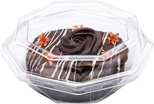 Amazon.com: Thermo Tek Octagon Clear Plastic Cake Box - with Lid - 5 1/ ...