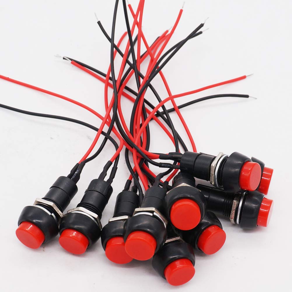 Twidec/10Pcs 12mm Thread Normally Open ON/Off Latching Push Button ...