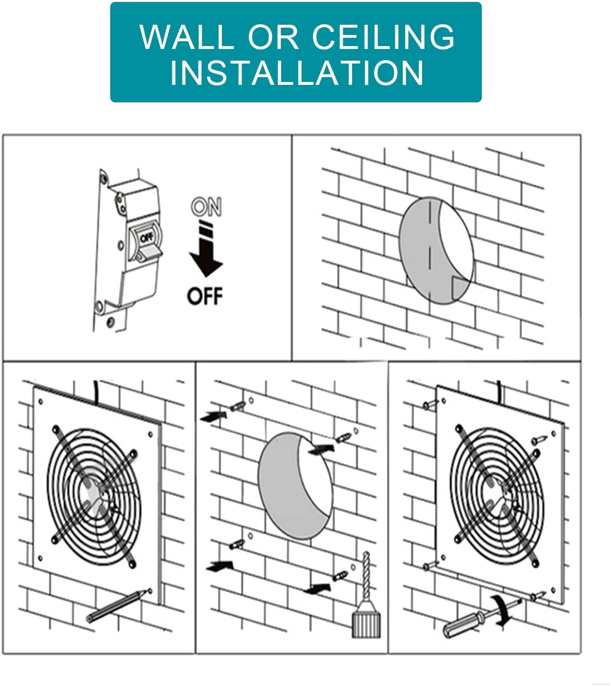 Mua Nalle 8 inch Exhaust Fan 80W 500CFM Through-wall installation ...