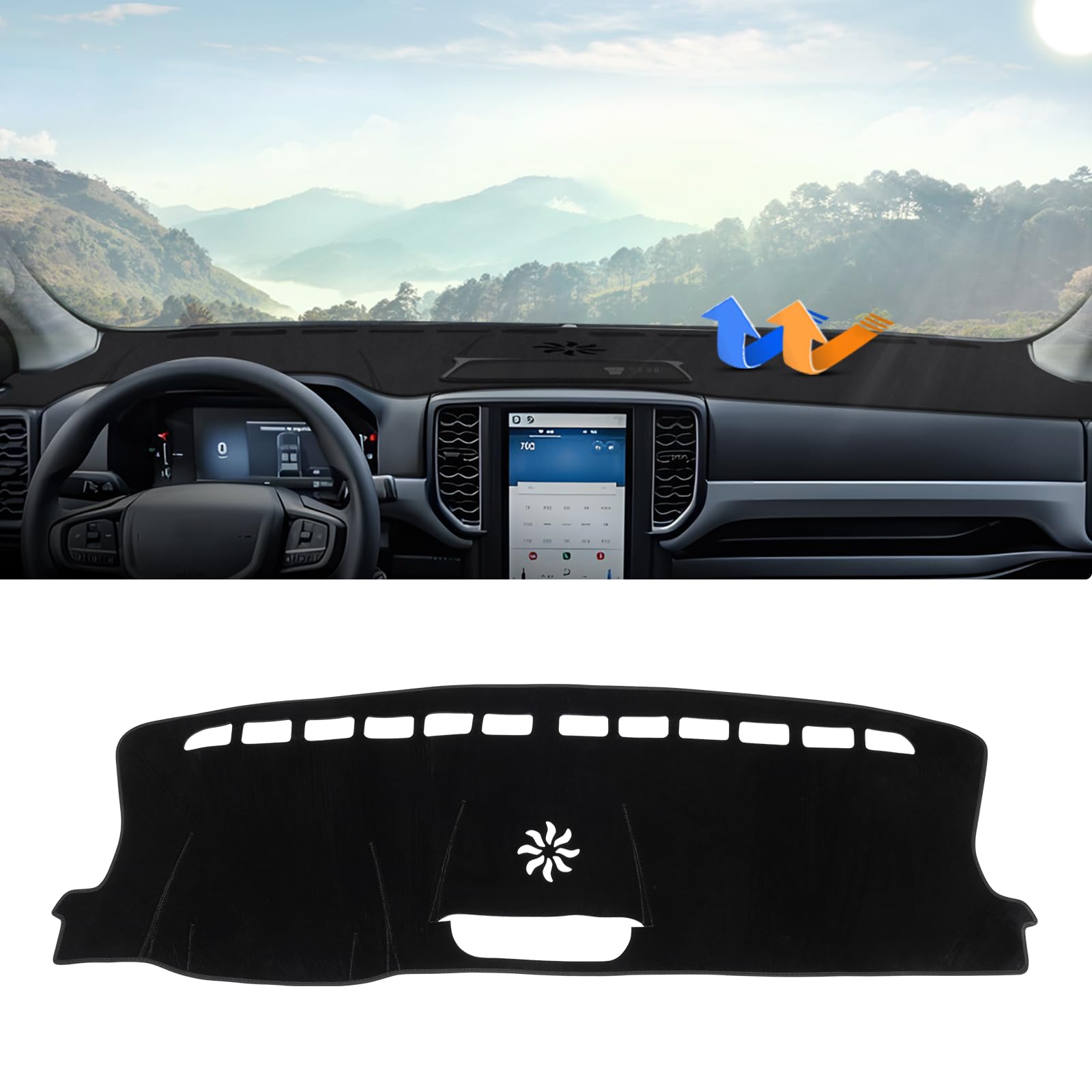 Autorder Dashboard Cover Mat for 2024 2025 Ford Ranger Accessories Dash ...